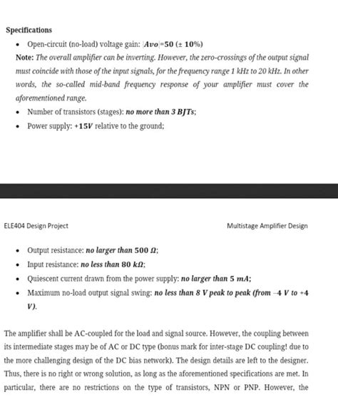 Solved Need To Make A Multistage Amplifier With 3 Bjt