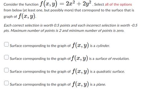 Consider The Function F X Y 2 X2 2 Y2 Select StudyX