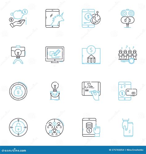 Budgeting Techniques Linear Icons Set Frugality Allocation Optimization Prioritization