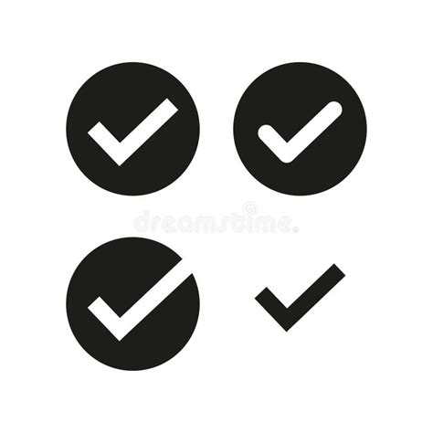 Check Mark Icon Set Check Mark Sign Vector Illustration Eps 10 Stock