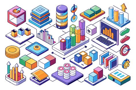 Isometric Illustration Of Data Analysis Business Intelligence And Big Data Premium Ai