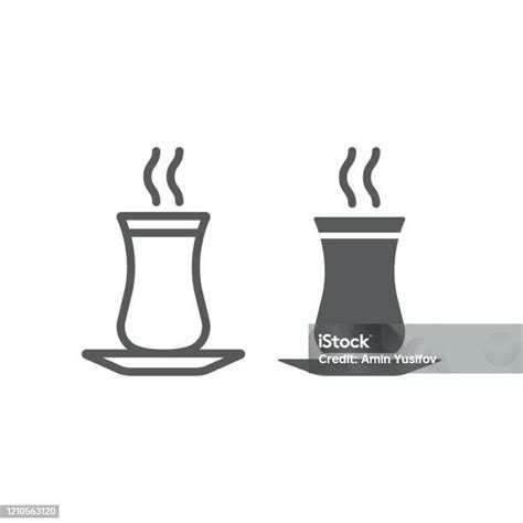 터키차 선과 문양 아이콘 라마단과 이슬람 이슬람 차 표지판 벡터 그래픽 흰색 배경에 선형 패턴 Eps 10 0명에 대한 스톡 벡터 아트 및 기타 이미지 Istock