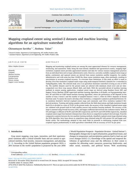 pdf mapping cropland extent using sentinel 2 datasets and machine