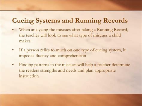 Ppt Cueing Systems Running Records And Miscue Analysis Powerpoint