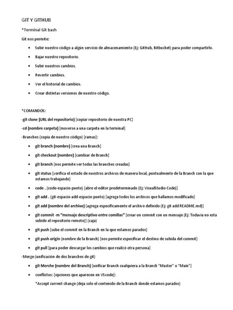 Git Y Github Comandos Pdf