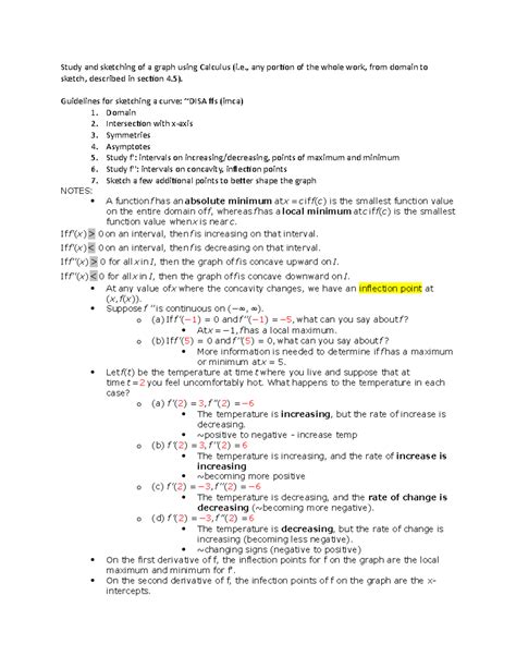 Calculus 2 Study And Sketching Of A Graph Using Calculus I Any Portion Of The Whole Work