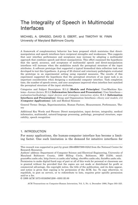 Pdf The Integrality Of Speech In Multimodal Interfaces