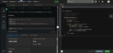 Geekstreak2025 Gfg160 Codingjourney Javascript Dsa Kadanealgorithm Chirag Soni