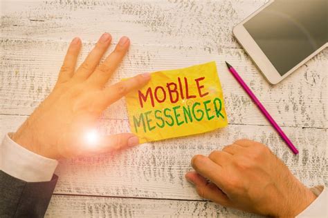 Handwriting Text Mobile Messenger Concept Meaning Mobile Tool That Allows Users To Send Chat