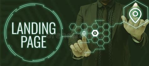 sign displaying landing page business overview website accessed by