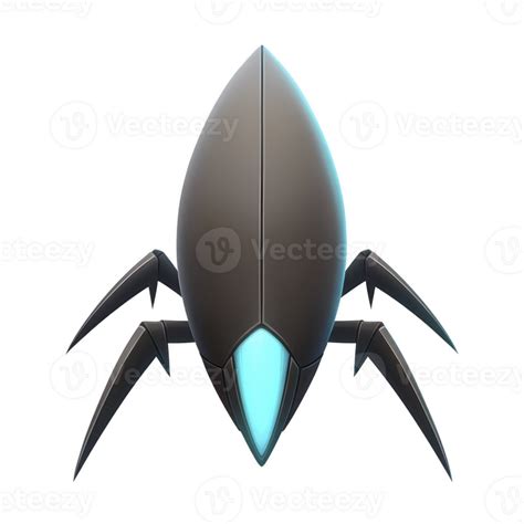 Futuristic Robotic Spider With Sleek Metallic Body And Glowing Blue Accents Showcasing