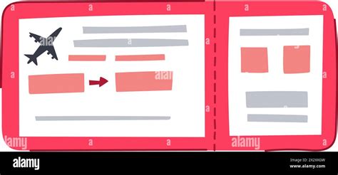 Check In Boarding Pass Cartoon Vector Illustration Stock Vector Image