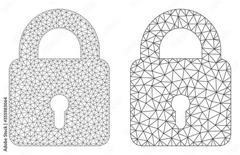 Mesh Vector Lock Icon Mesh Wireframe Lock Image In Lowpoly Style With