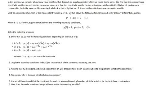 In This Section We Consider A Boundary Value Problem That Depends On A Real Parameter Which