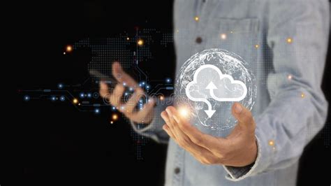 Cloud Computing Shown In Hand Cloud Technology Data Storage Data Transfer Network And Internet