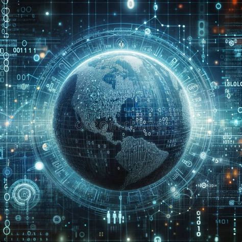 digital globe surrounded by binary code symbolizing interconnectedness