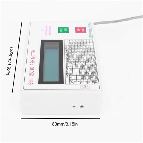 Esr Dcr Tester Lcd Display Esr Meter With Test Leads Clip Battery Smart Shutdown Shopee