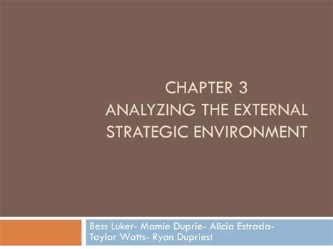 Ppt Chapter 3 Analyzing The External Strategic Environment Powerpoint