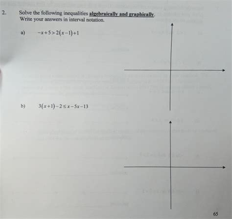 solved solve the following inequalities algebraically and