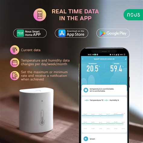 Nous E5 Zigbee Smart Temperature And Humidity Sensor For Smart Home Nous Technology