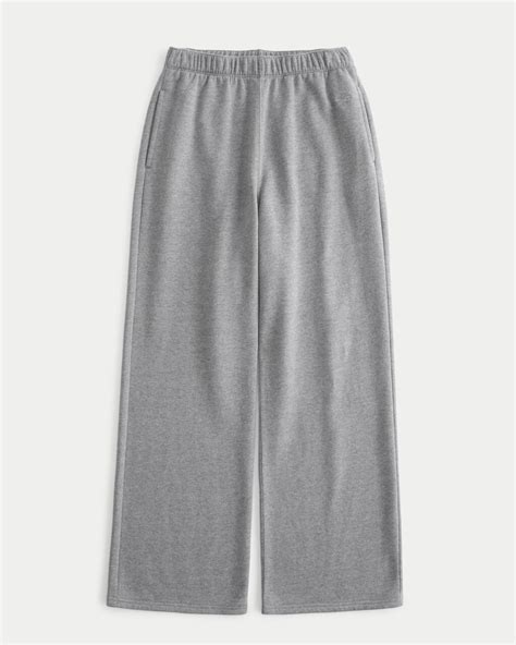Hollister Feel Good Fleece Wide Leg Pants Hollister Qatar