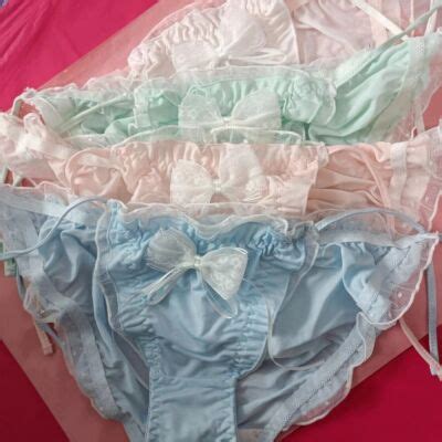 4pcs Teen Girls Satin Underwear Cute Knickers Cheeky Frilly Panty