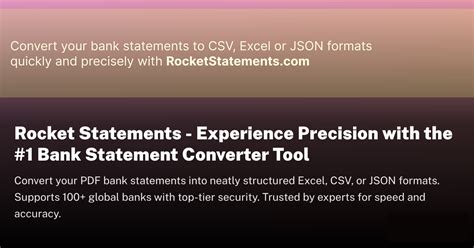 Instantly Convert Bank Statements From PDF To Excel JSON CSV