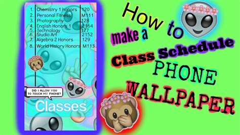 Back To School Hack Cute Class Schedule Phone Wallpaper Youtube