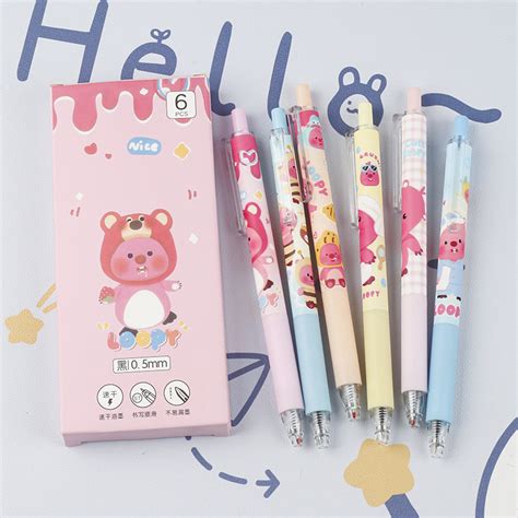 Cartoon Loopy Press Pen Neutral Pen Cute Girl Heart Sex Pen Student Black Brushing Test Pen