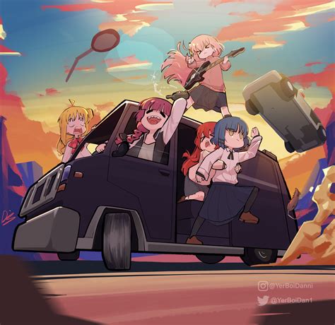 Gotoh Hitori Kita Ikuyo Ijichi Nijika Yamada Ryo And Hiroi Kikuri Bocchi The Rock Drawn