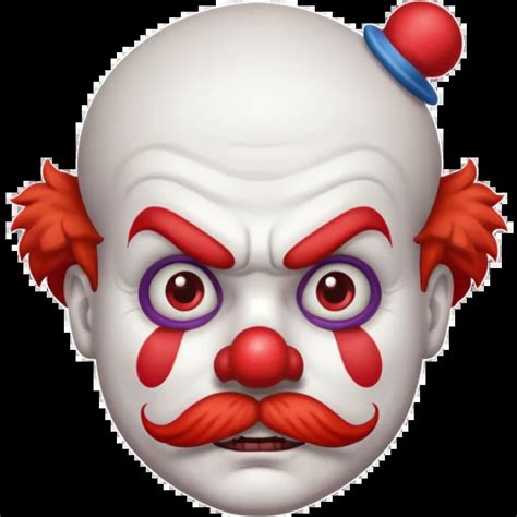 Angry Clown — Furrowed Brow Mustache Tiny Hat Emoji Ai Emoji Generator