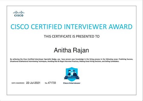 Anitha Rajan On Linkedin Cisco Ciscocertified Ciscocertifiedinterviewer
