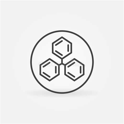 Chemical Hexagonal Formula Structure In Circle Vector Chemistry Outline Icon Stock Vector