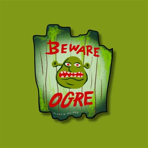 Beware Ogre Shrek Sign Etsy