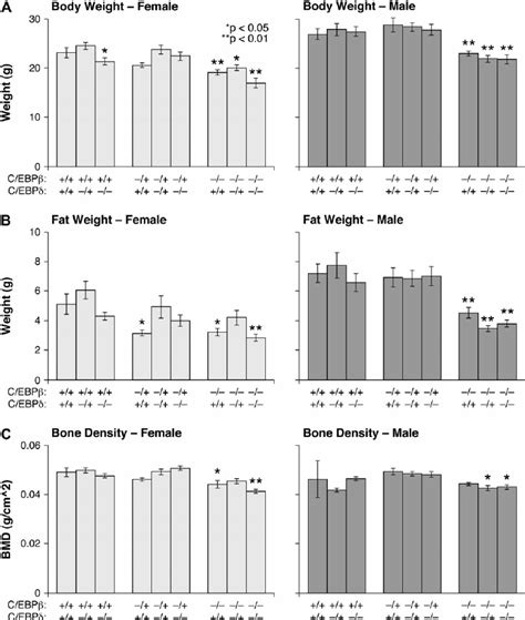 Comparison Of Total Body Weight Fat Weight And Bone Density In Male Download Scientific
