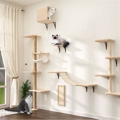 Coziwow 69 In Wall Mounted Shelf Climbing Cat Tree