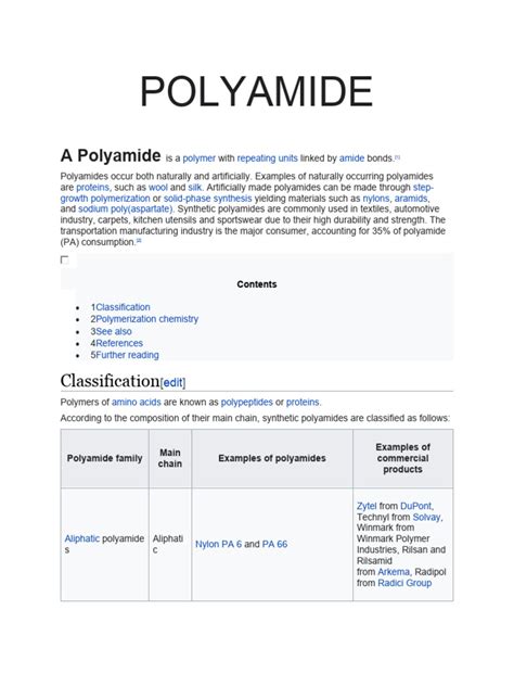 Polyamide Pdf Polymers Chemical Substances