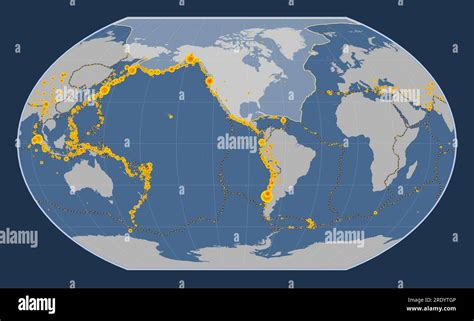 North American Tectonic Plate On The Solid Contour Map In The Kavrayskiy Vii Projection Centered