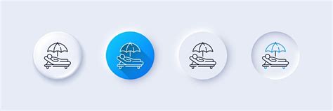 선베드 라인 아이콘입니다 라운지 해변 의자 표지판입니다 선 아이콘 벡터 선 아이콘에 대한 스톡 벡터 아트 및 기타 이미지 선 아이콘 해변 휴식 Istock