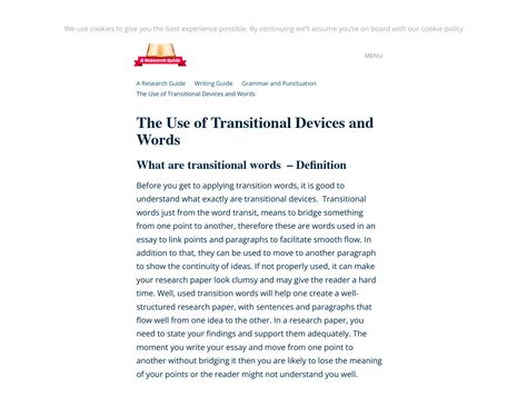 Solution A Guide To The Use Of Transitional Devices And Words A