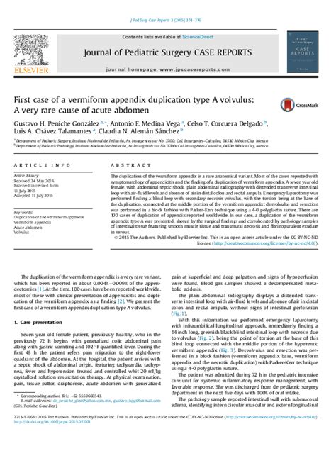 Pdf First Case Of A Vermiform Appendix Duplication Type A Volvulus A Very Rare Cause Of Acute