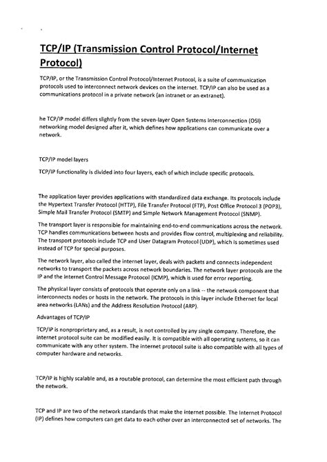 Transmission Control Protocol Internet Protocol Studocu