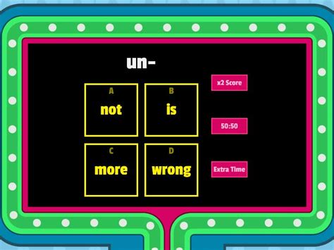 Preffix Review One Gameshow Quiz