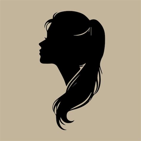 Premium Vector Silhouette Of A Girl With Long Hair Vector Illustration