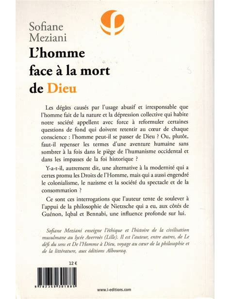 Lhomme Face à La Mort De Dieu Sofiane Meziani