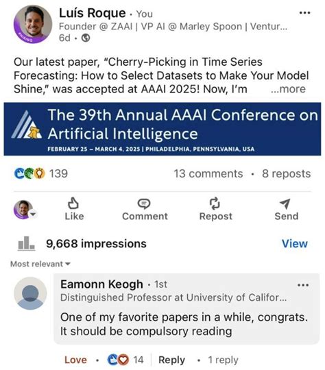 aaai2025 timeseriesforecasting airesearch machinelearning luís roque