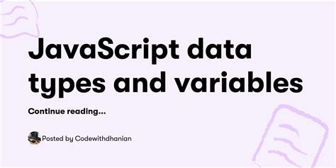 javascript data types and variables — codewithdhanian buymeacoffee
