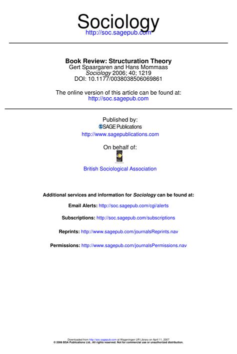 Pdf Structuration Theory