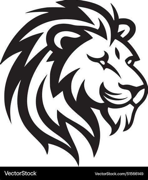 Lion Black And White Royalty Free Vector Vectorstock