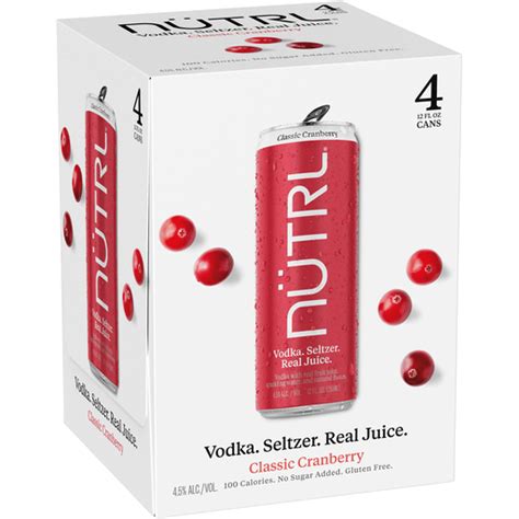 Buy Nutrl Real Juice Classic Cranberry Vodka Seltzer Purdys Discount
